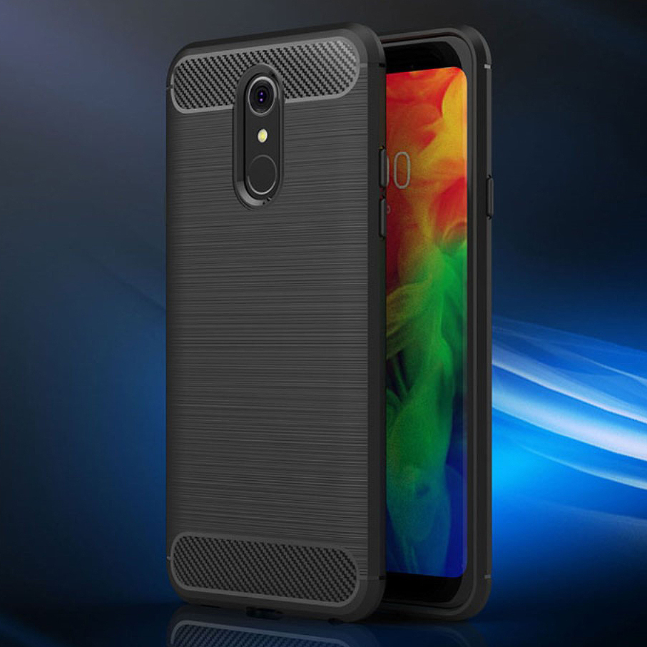 Flexi Slim Carbon Fibre Case for LG Q7 (Black)